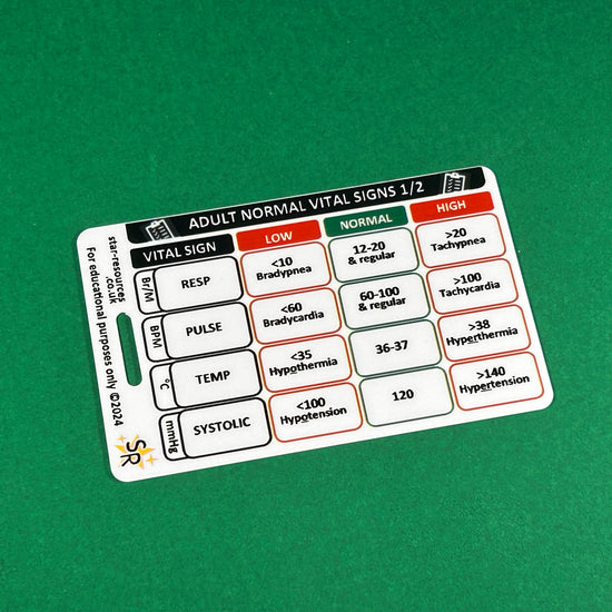 Adult Normal Vital Signs ID Badge Card | Paramedic Flashcard | Nurses ...
