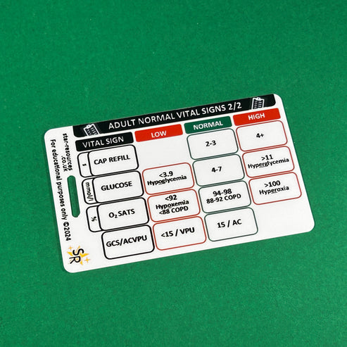 Adult Normal Vital Signs ID Badge Card | Paramedic Flashcard | Nurses ...
